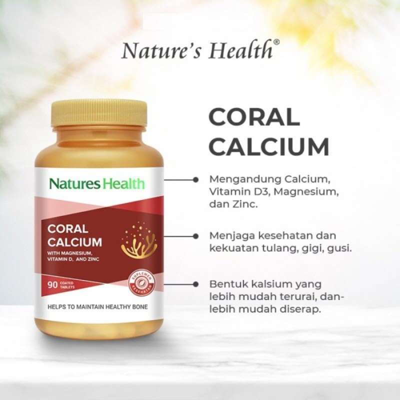 Promo Natures Health Coral Calcium For Healthy Bone 90 Tablet Original ...