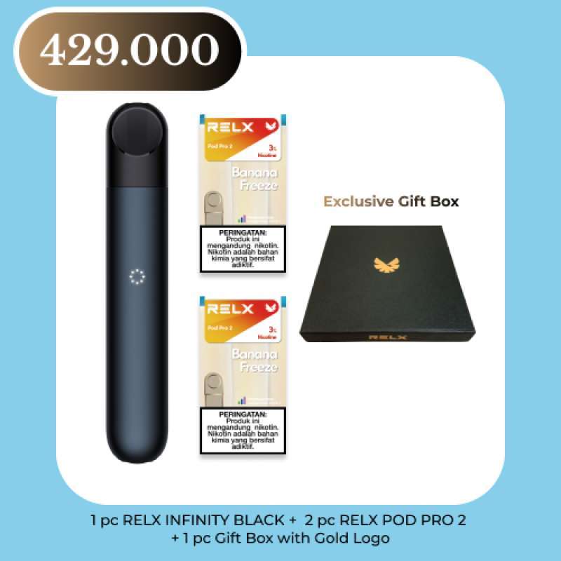 Jual Premium Kit Relx Infinity Black Device And Pod - Banana Freeze Di ...