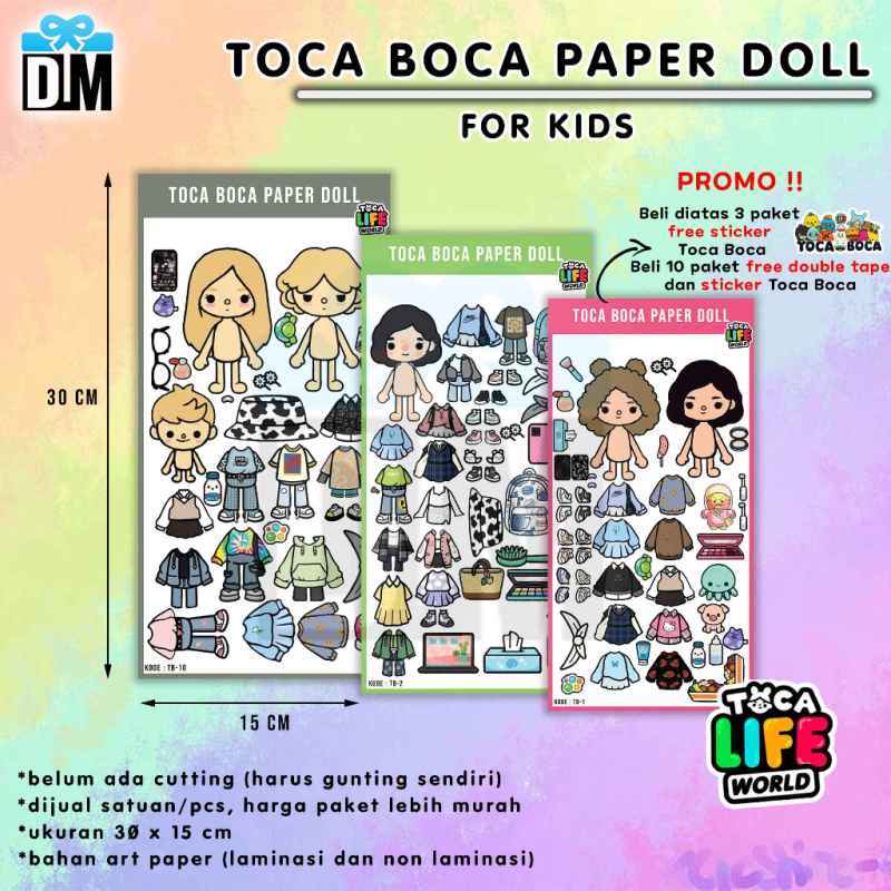 Promo Toca Boca Paper Doll Mainan Bp Toca Life World Edukasi Anak ...