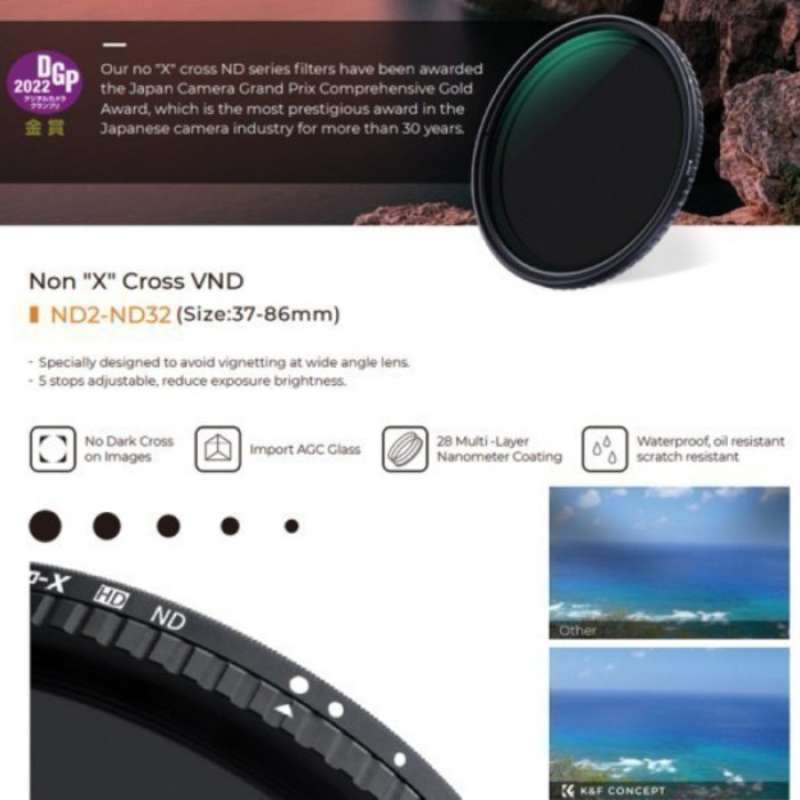 Promo Knf K&f Variable Fader Nd2-nd32 Mrc Nano-x Variable Nd Filter 58mm Diskon 23% Di Seller ...