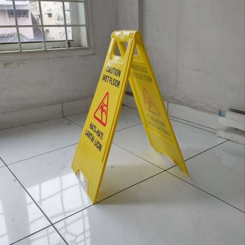 Jual Sign Caution Wet Floor Yellow Board Papan Awas Lantai Licin Basah ...