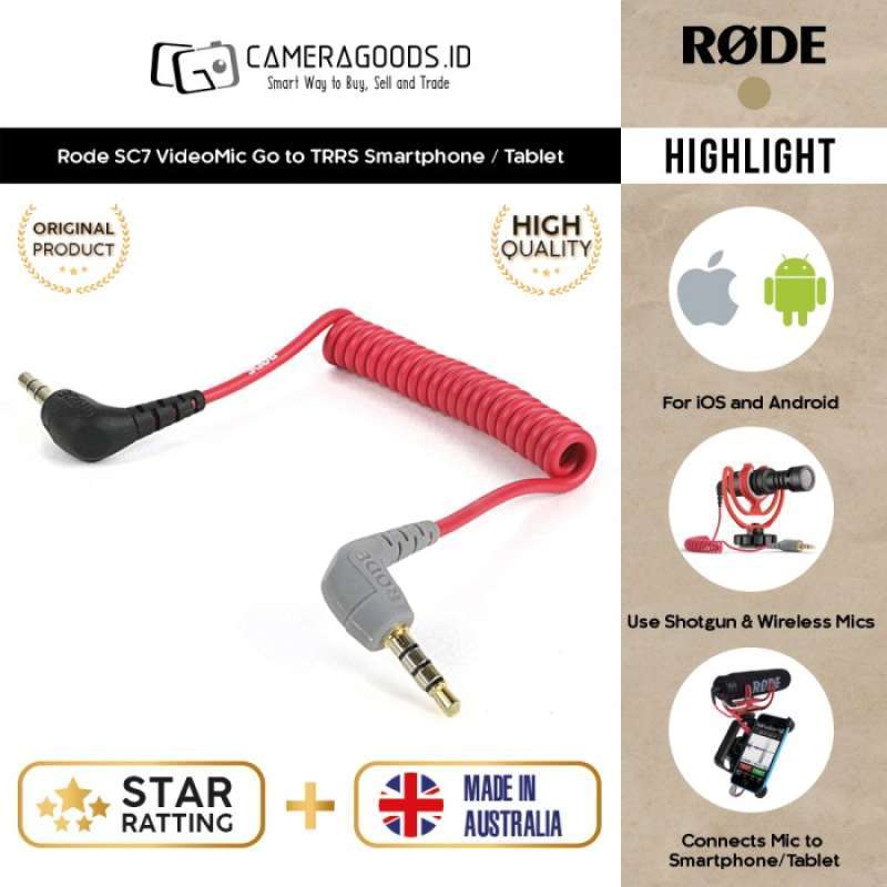 Jual ( Camera Goods ) Rode Sc7 - 3.5mm Trs To Trrs Patch Cable Di ...