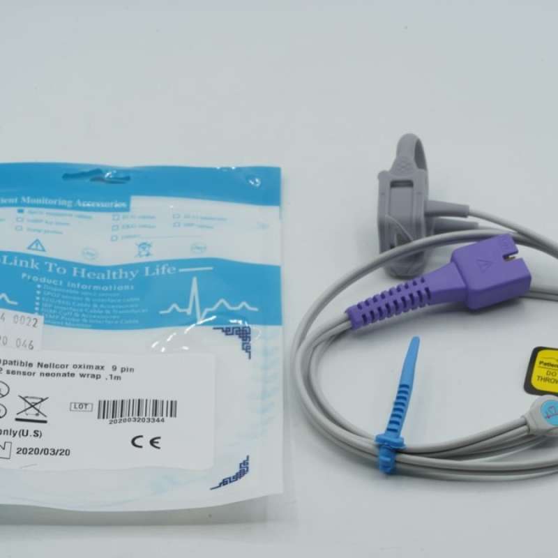 Promo Kabel Spo2 Cable Nellcor 9 Pin Oximax Neonate Wrap Sensor Bayi 1m ...