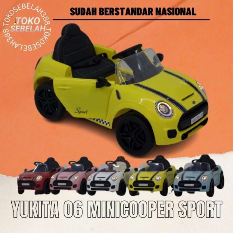 Promo Mainan Anak Mobil Aki Mini Cooper Yukita Dls 06 - Biru Diskon 23% ...