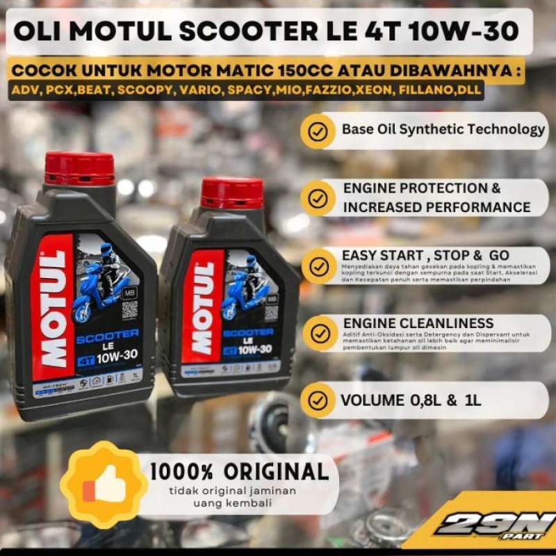 Jual Oli Motor Motul Scooter Le 4t 10w-30 Oli Motor Matic 0.8l Dan 1l - 0.8l Di Seller 29n Part ...