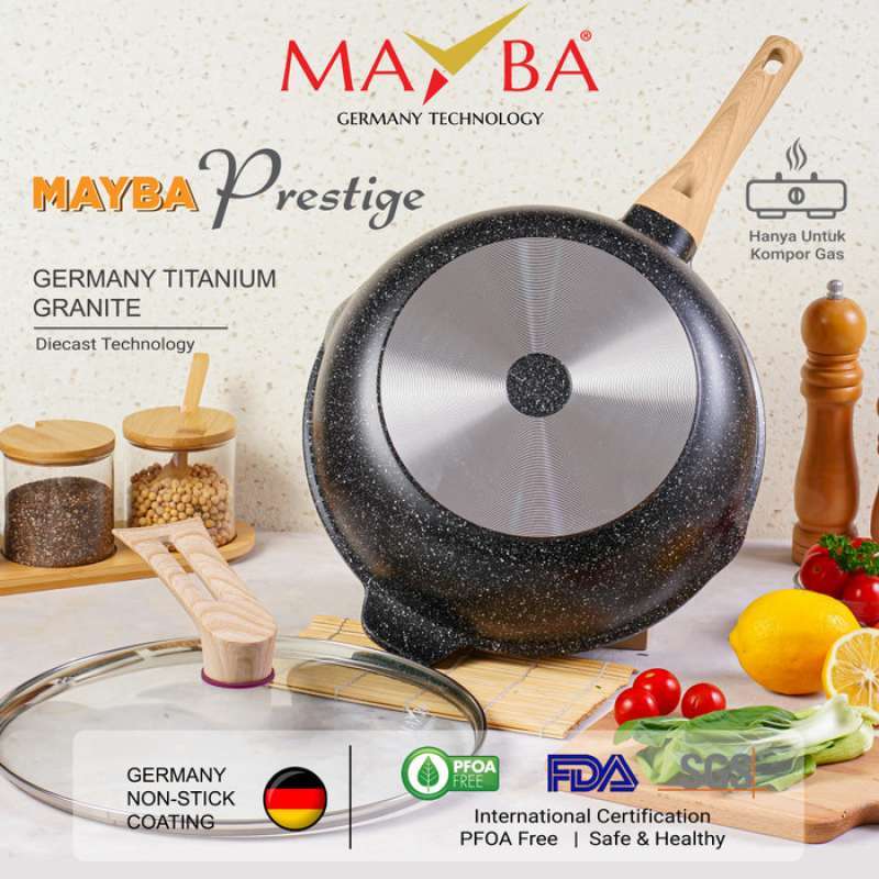 Promo Mayba Wok Germany Prestige 30 Cm Panci Penggorengan Black Granite ...