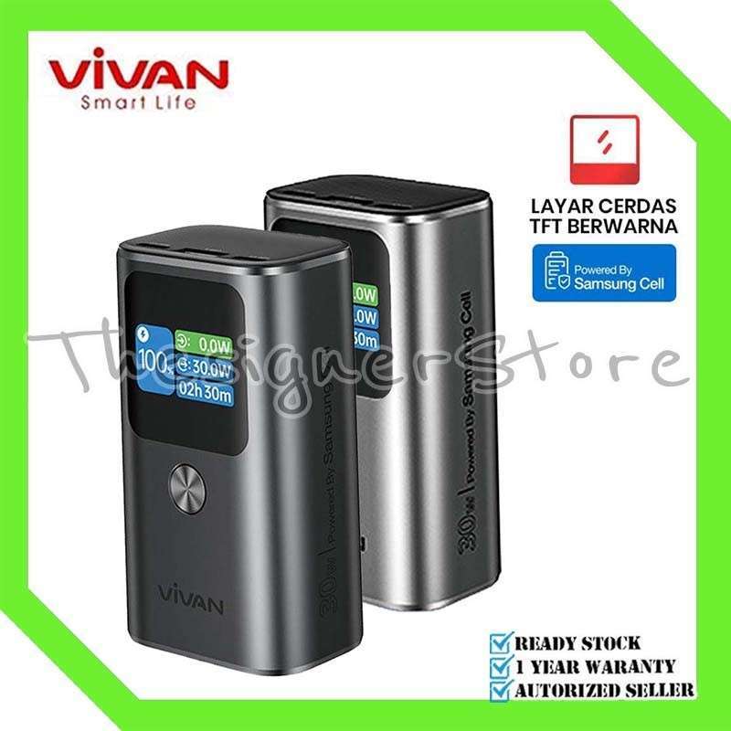 Promo Vivan Vpb-t10 Powerbank 10.000 Mah Fast Charging 30w Pd Qc 3 ...
