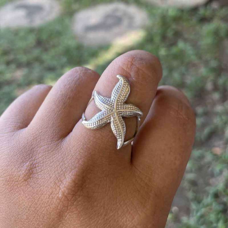 Promo Cincin Ring Perak Bali Silver 925 Ukir Bintang Laut Star Fish ...