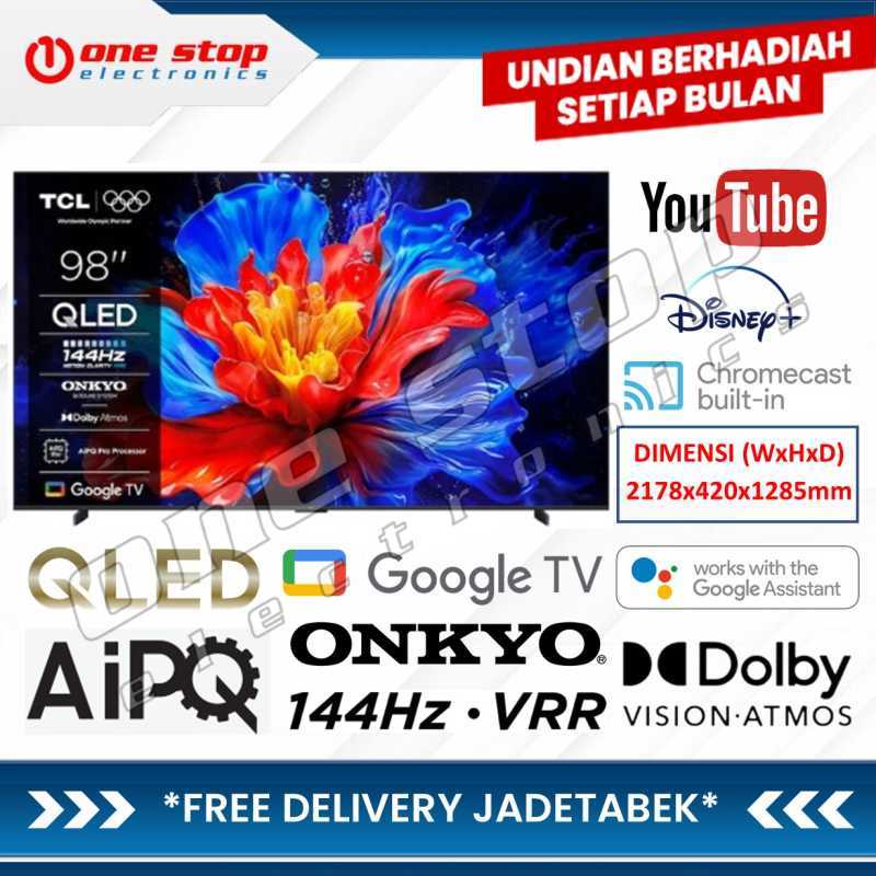 Jual [garansi Resmi] Tcl 98p8k / P8k Qled 4k Uhd Smart Google Tv 98 Inch - Hva Panel Screen ...