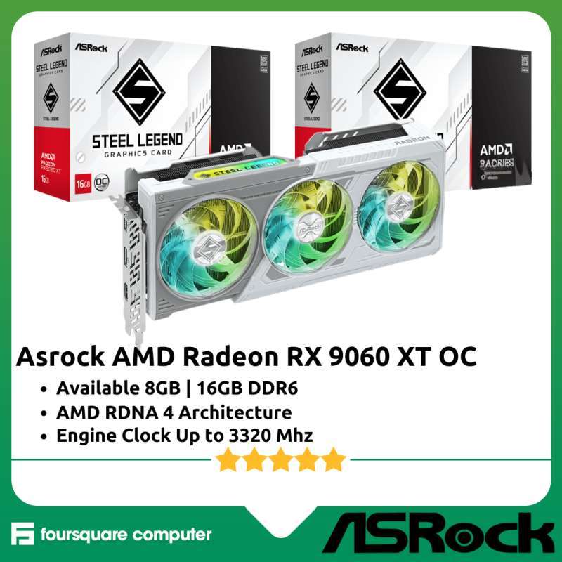 Jual Asrock Amd Radeon Rx 9060 Xt Steel Legend White 8gb | 16gb Gddr6 ...