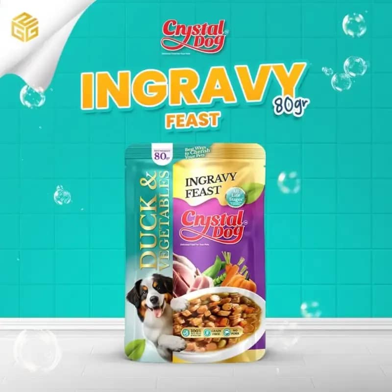 Promo Crystal Dog Pouch 80gr Makanan Anjing Basah Sachet Kaya Nutrisi ...