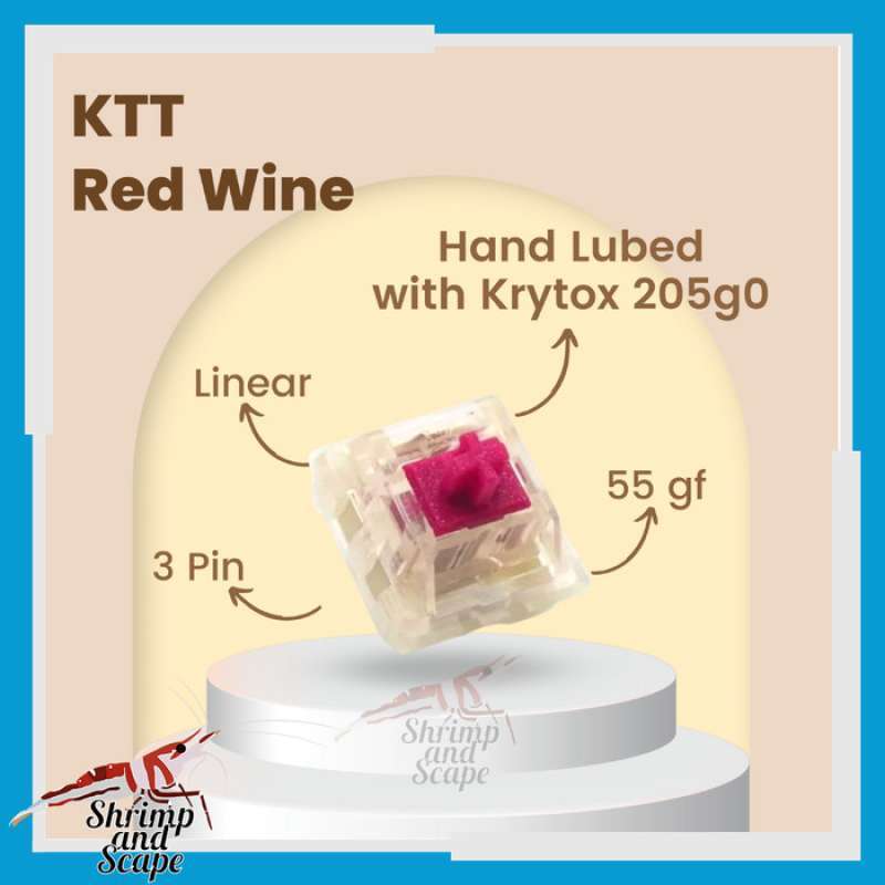 Jual Ktt Red Wine Krytox 205g0 & 105 Hand Lubed Mechanical Switch ...