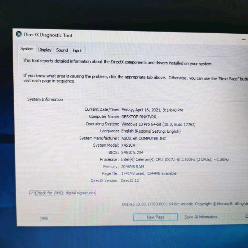 Jual Laptop Asus X451ca, Intel Celeron-1007u, Ram 2/500gb, White Di ...