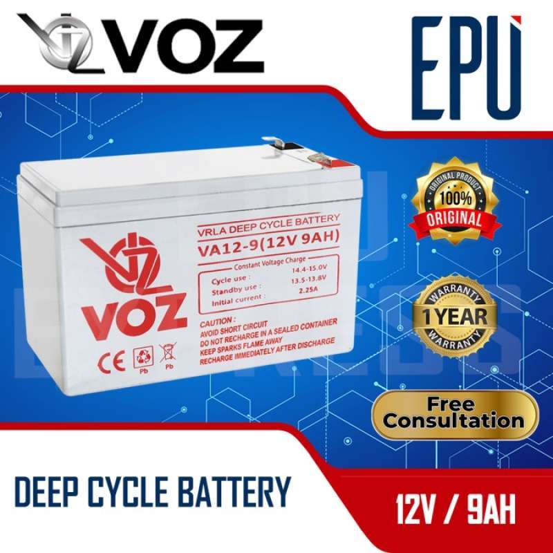 Promo Aki UPS VOZ 12V 9AH Deep Cycle Baterai UPS Aki Kering Batere ...