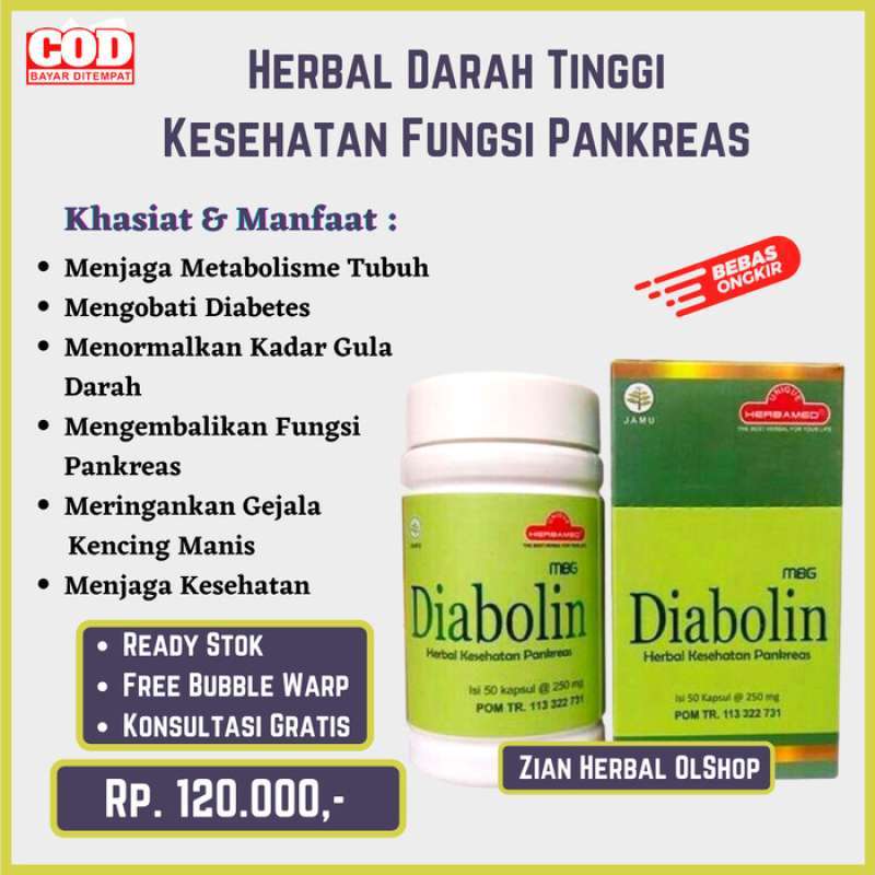 Promo DIABOLIN Herbal KESEHATAN FUNGSI PANKREAS, DIABETES, GULA DARAH ...
