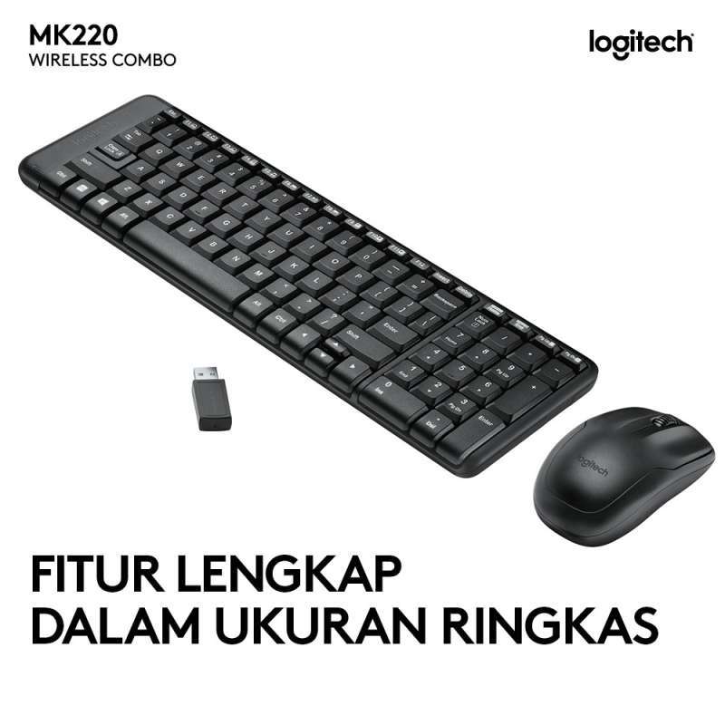Promo Logitech Mk220 Minimalist And Sleek Design Space Saving Combo