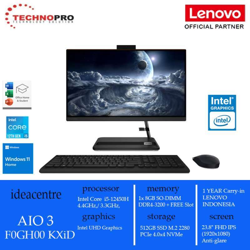 Promo Lenovo IdeaCentre AIO 3 24IAP7 KYID KXID || Intel Core i5-12450H ...