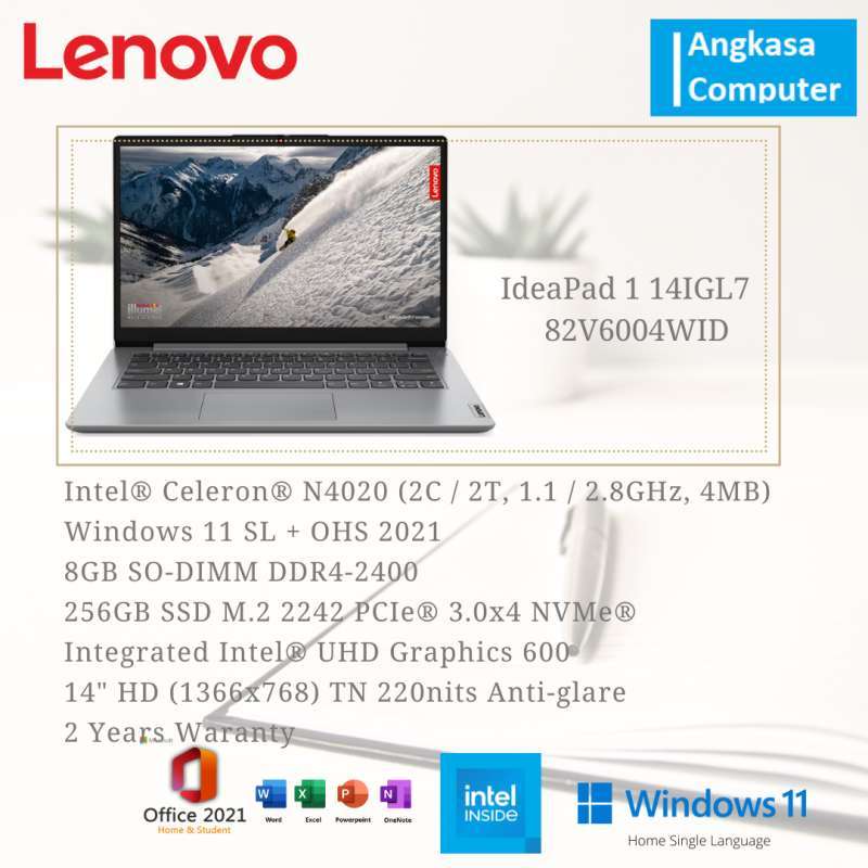 Jual LENOVO IP 1 14IGL7 82V6004WID Intel® Celeron® N4020/8GB DDR4/256GB ...