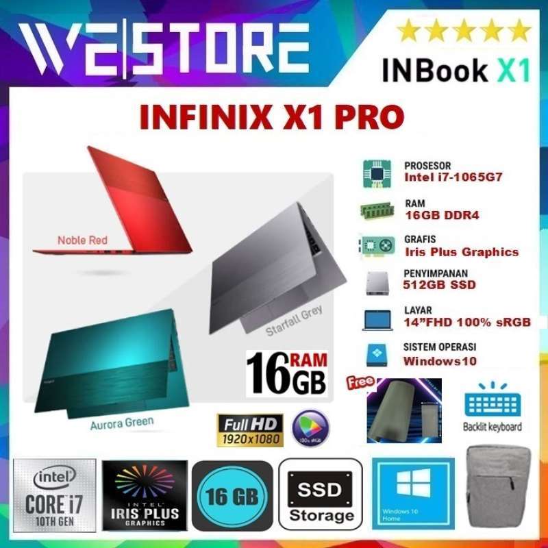 Promo INFINIX X1 PRO - i7-1065G7 16GB 512GB SSD IRIS PLUS 14FHD IPS 100 ...