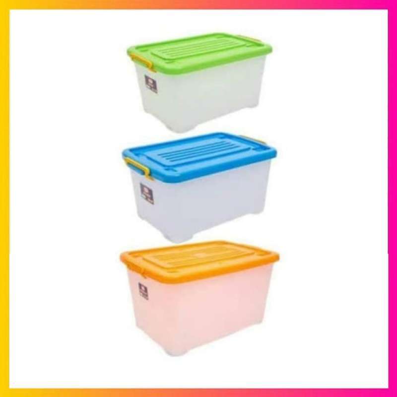 Jual Box Container Roda Storage Tempat Penyimpanan Kotak 130 Liter ...