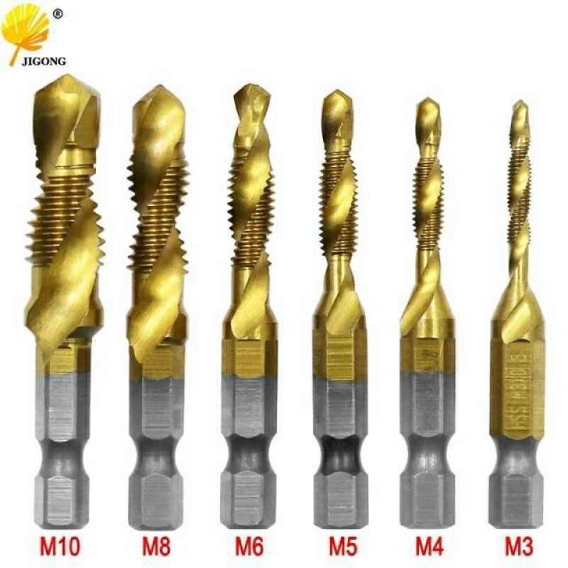 Promo Hand Tap Set 6Pcs Mata Bor Spiral Tapper Pembuat Drat Baut M3 ...