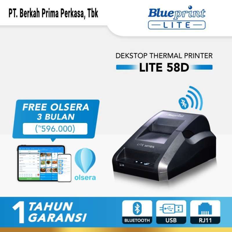 Promo Printer Thermal Pos Blueprint 58D Support (Usb+Bluetooth+Rj11 ...