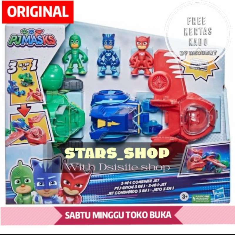 Promo PJ Masks 3 in 1 Combiner Jet Playset Original / Figure Set Diskon ...