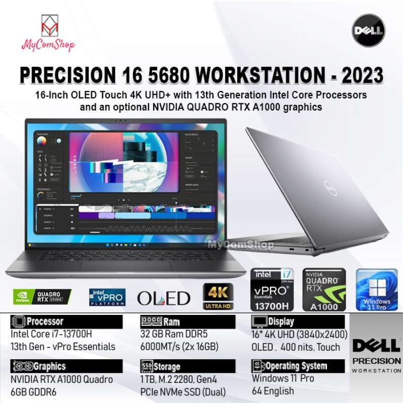 Jual Dell Precision 16 5680 I7-13700h 32gb 1tb Rtx A1000 6gb Oled 4k Touch Di Seller Mycomshop ...