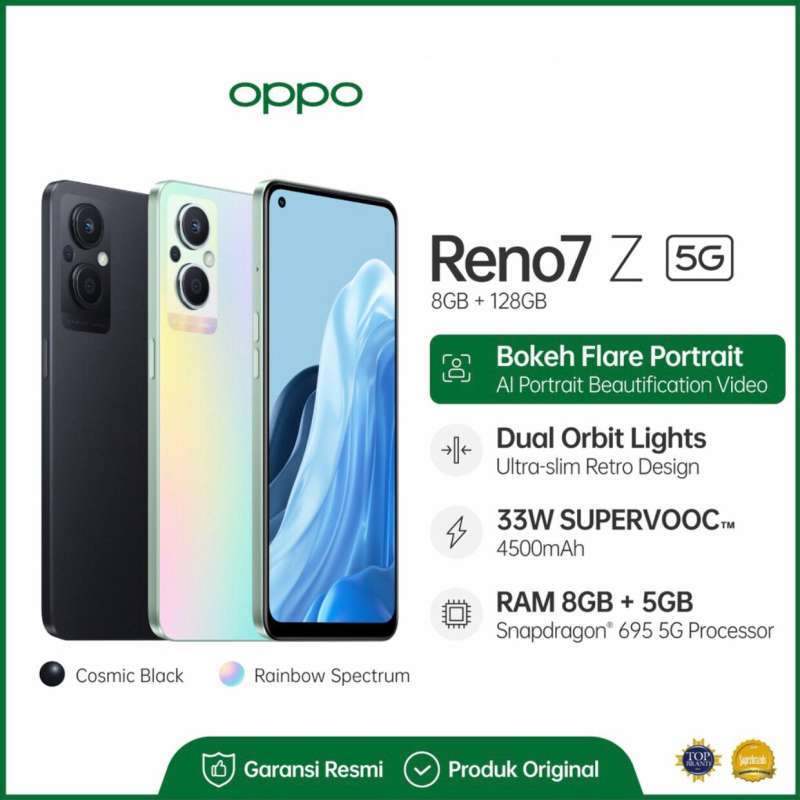 Promo Oppo Reno7 Z 5G | Reno 7 5G [8GB+128GB] Garansi Resmi Oppo 1 Tahun Diskon 33% di Seller ...