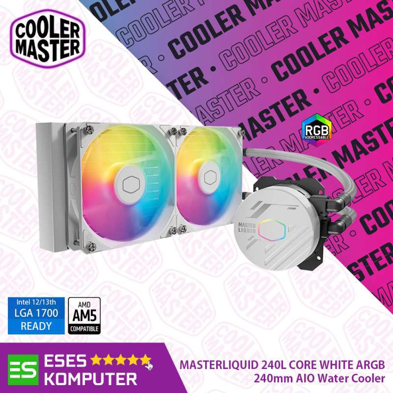 Jual Cooler Master MASTERLIQUID 240L CORE WHITE ARGB AIO 240mm di ...
