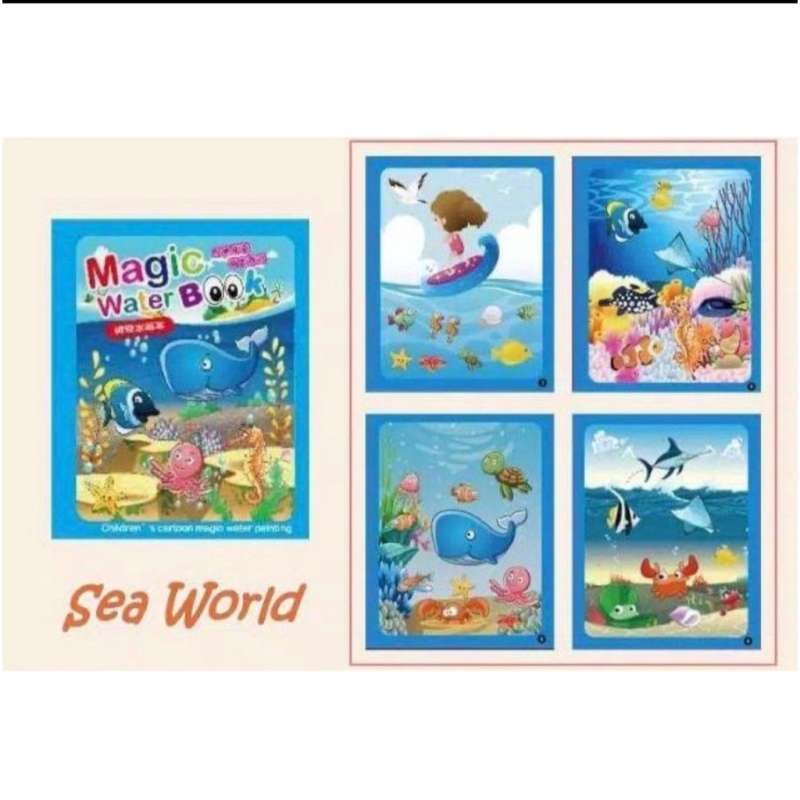 Jual Mainan Edukasi Anak Magic Water Book (Magic Water Pen) Buku Gambar ...