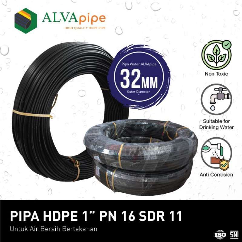Promo Pipa Hdpe (32 Mm ) 1 Inch Pn 16 ; Ecer Per Roll Selang Irigasi Pe ...