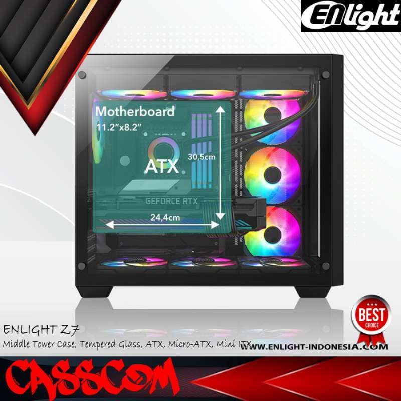Jual Casing Enlight Z7 - ATX Gaming Case Support 360mm Watercooling ...