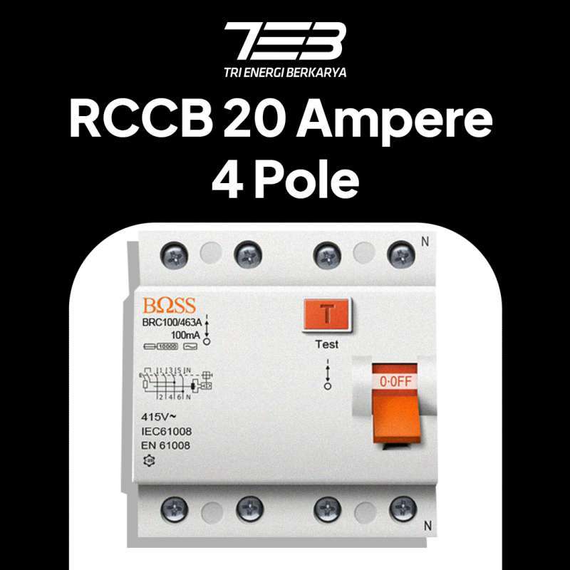 Jual RCCB 20 Ampere 4 Pole Merek Boss di Seller PT. TRI ENERGI BERKARYA ...