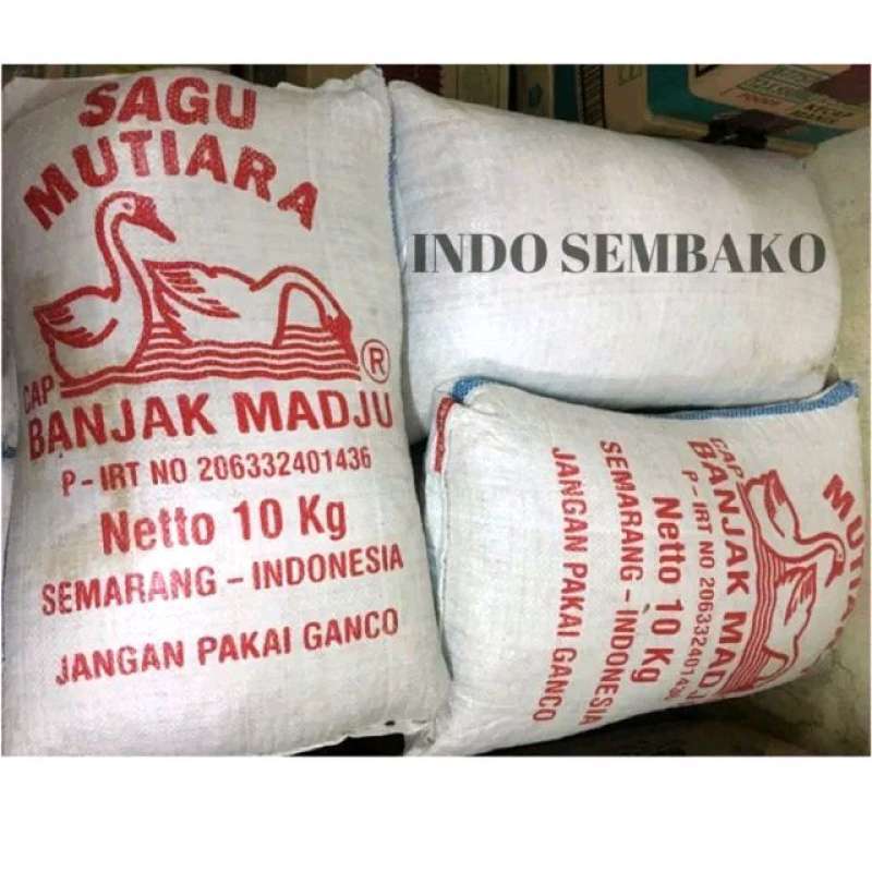 Jual sagu mutiara cap angsa 1 bal / sagu Mutiara banjak madju dus 10kg ...