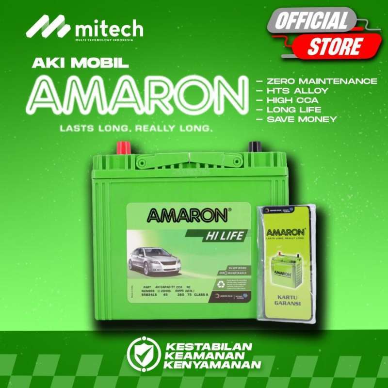 Jual Aki Mobil Mazda Familia NS60LS / 55B24LS Amaron Hi-Life 12V / 45Ah di Seller Multi ...