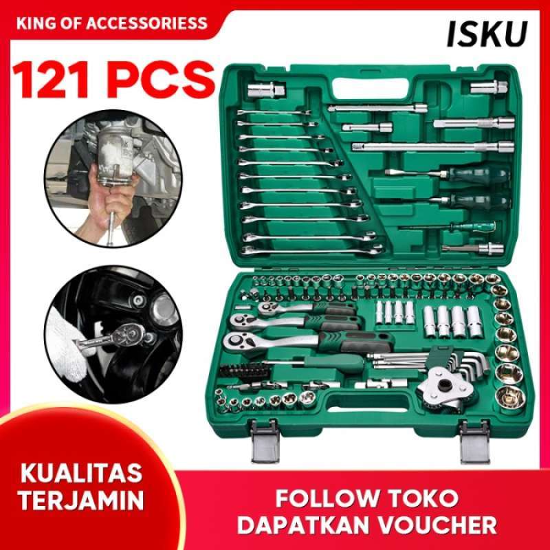 Promo ISKU Toolkit Set Kunci Shock Set 121pcs 72 gi kunci pas ratchet Set Diskon 33% di Seller ...