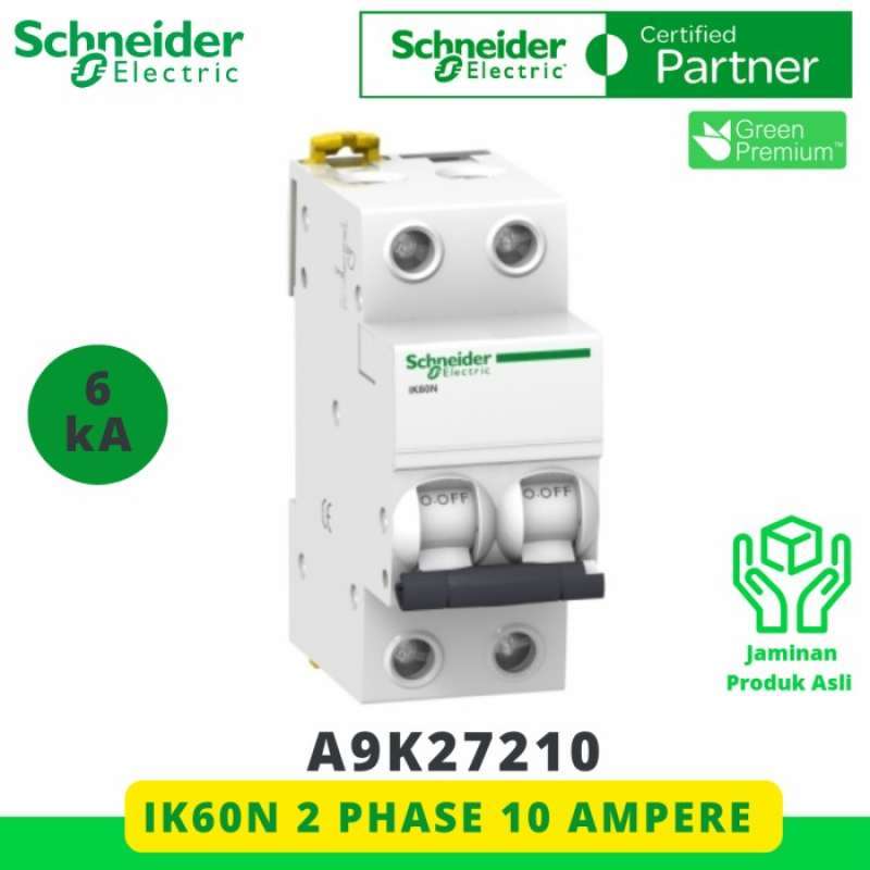 Promo Mcb 2p 10a 2 Phase 10 Ampere Ik60n 6ka Schneider Ori Sni 2 Pole 10a Diskon 23% Di Seller ...