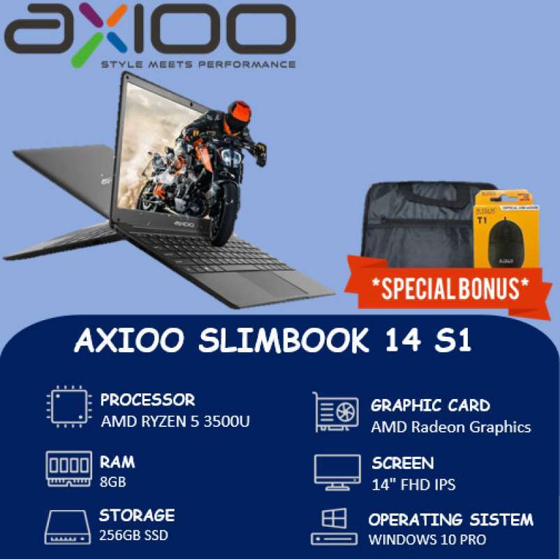 Jual AXIOO SLIMBOOK 14 S1 AMD RYZEN 5 3500U RADEON VEGA 8 FULL HD IPS ...