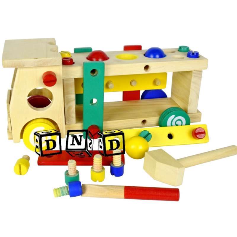 Promo mainan edukatif / edukasi anak - mobil bongkar pasang kayu palu ...