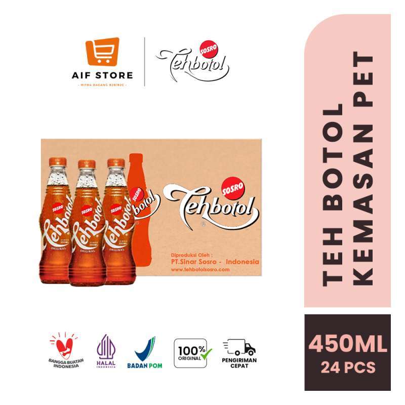 Promo Teh Botol Sosro 1 Dus Kemasan Pet Isi 450 Ml Isi Original Bpom 24 ...