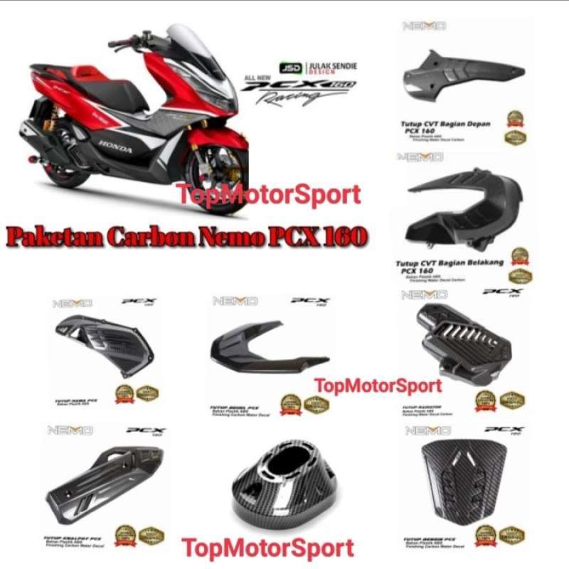 Promo Paket Variasi Motor Honda Pcx-160 Full Body Carbon Orinal NEMO ...