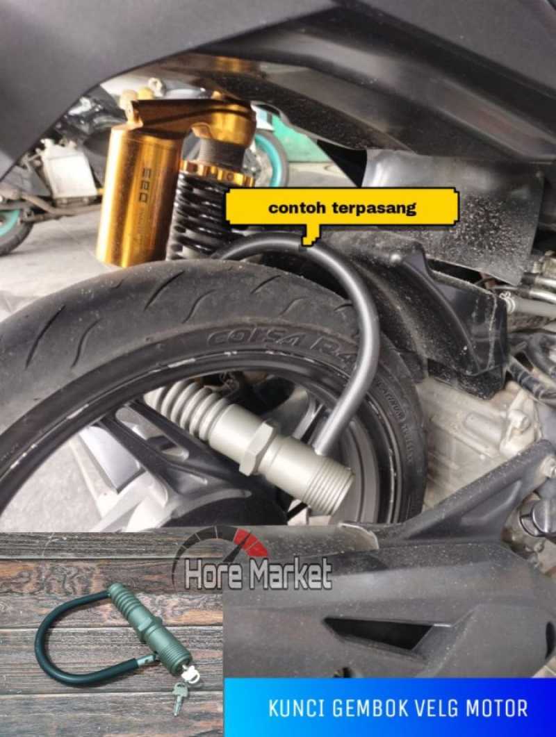 Promo KUNCI GEMBOK VELG SHOCK BAN MOTOR DEPAN BELAKANG BAJA BESI Diskon ...