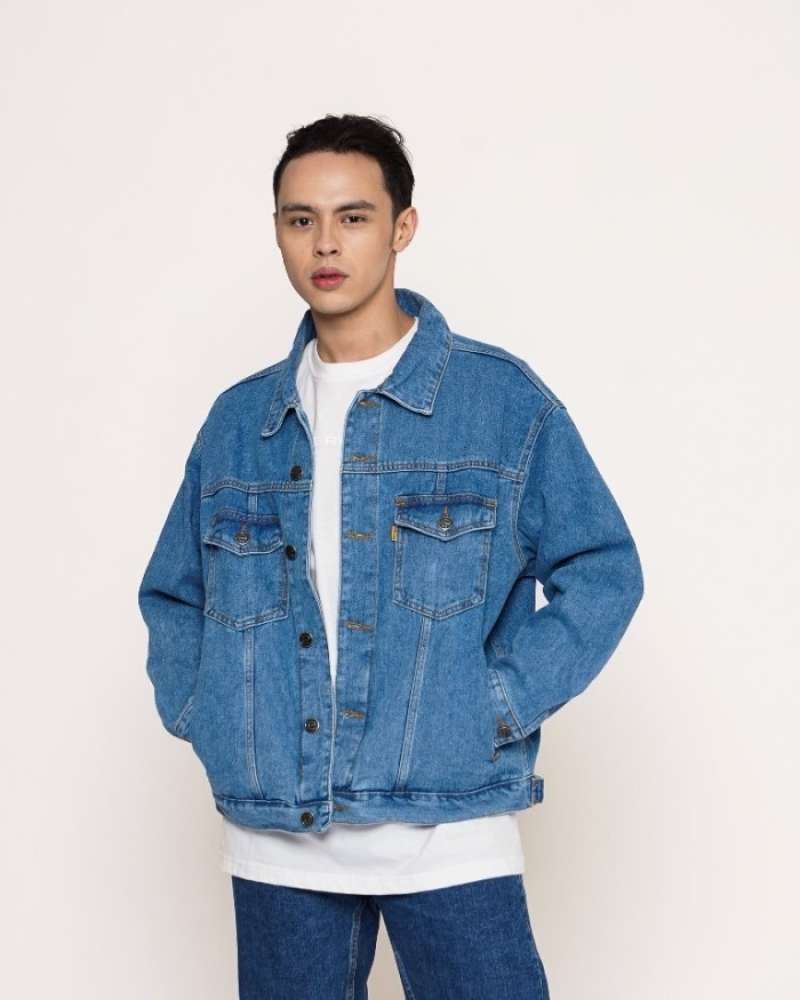 Promo Outerwear Unisex Erigo Denim Jacket Basic Naguni Light Blue - M ...