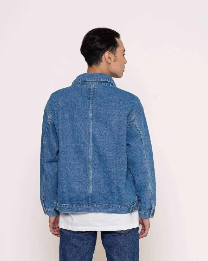 Promo Outerwear Unisex Erigo Denim Jacket Basic Naguni Light Blue - M ...