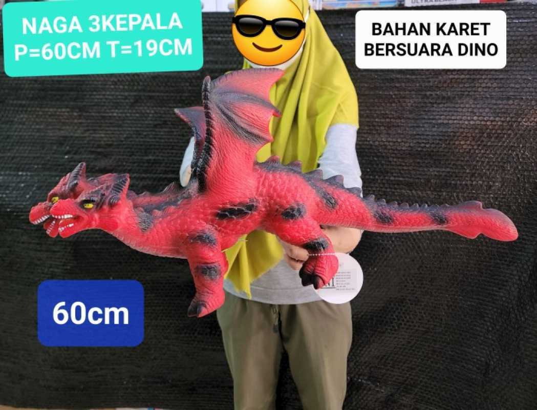 Promo Mainan Dinosaurus Naga 3Kepala 60Cm Karet Dino Jumbo Diskon 23% ...