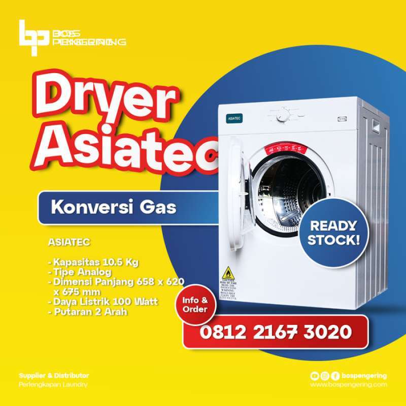 Jual Mesin Pengering Laundry Asiatec Dryer Konversi Gas 10.5 Kg Bergaransi di Seller Relaxa ...