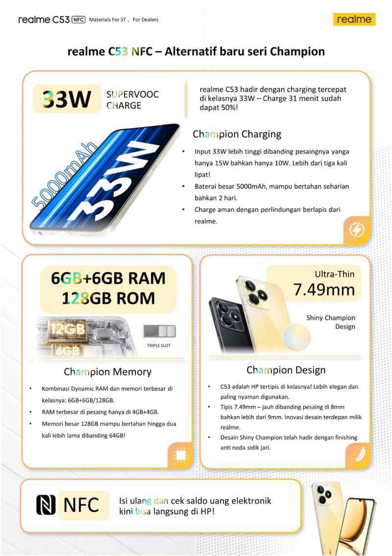 Promo Realme C53 NFC 6/128GB 8/256GB Garansi Resmi Diskon 13% di Seller ...