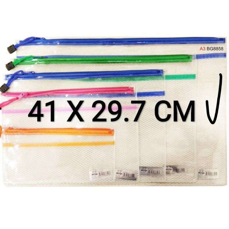 Jual Dompet Tempat Dokumen Map Plastik Zipper Bag A3 Di Seller Bulan ...
