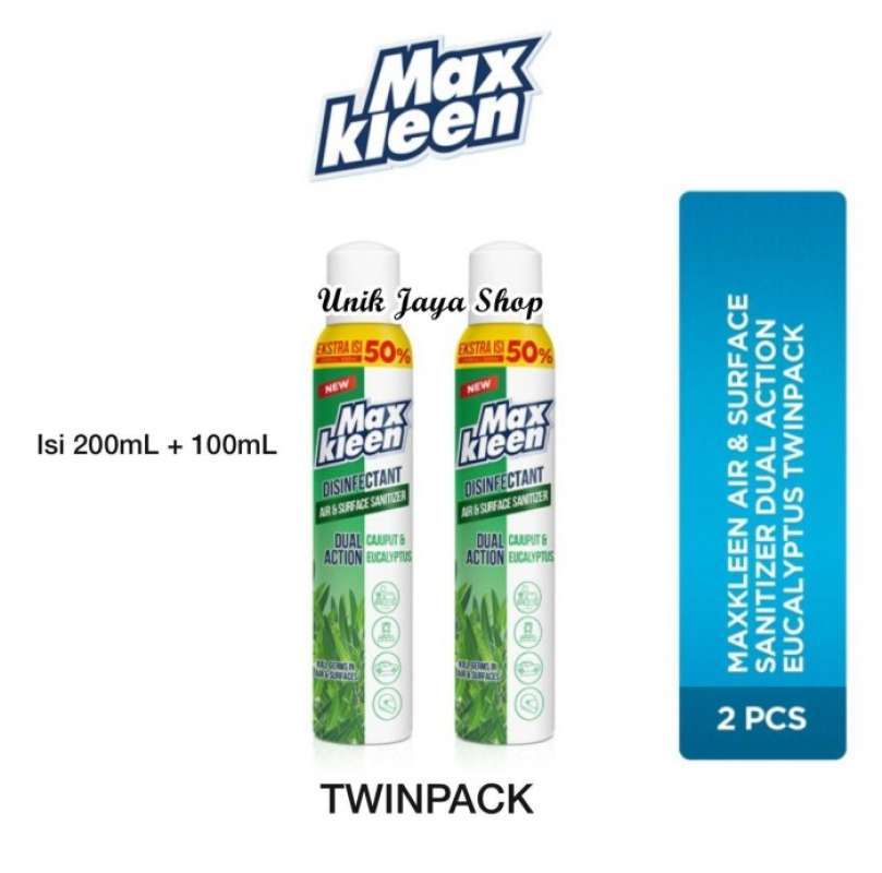 Promo Maxkleen Disinfectant Aerosol Dual Action Cajuput Eucalyptus ...